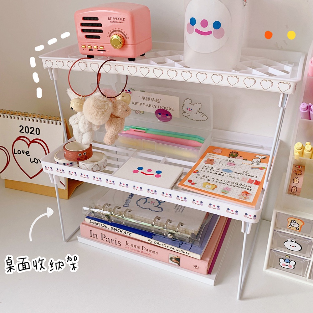 Korean Style Simple Foldable Storage Rack Student Desktop Organizer ...