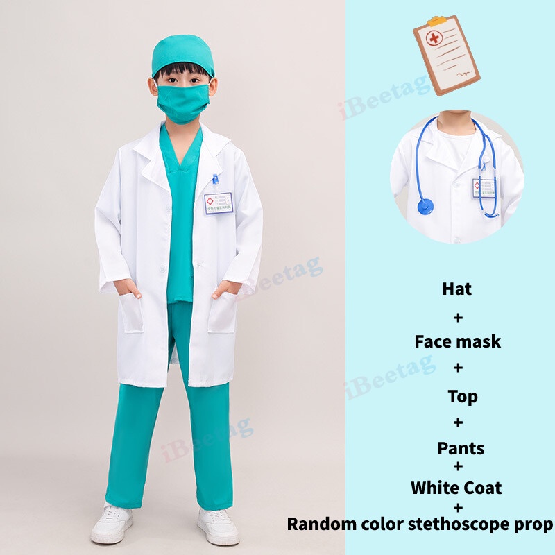 Doctor Nurse Costume Boy and Girl Show Halloween Cosplay Costume Work ...
