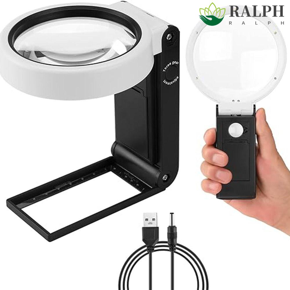 RALPH LED Illuminated Magnifier, Folding Design Handheld Magnifying ...