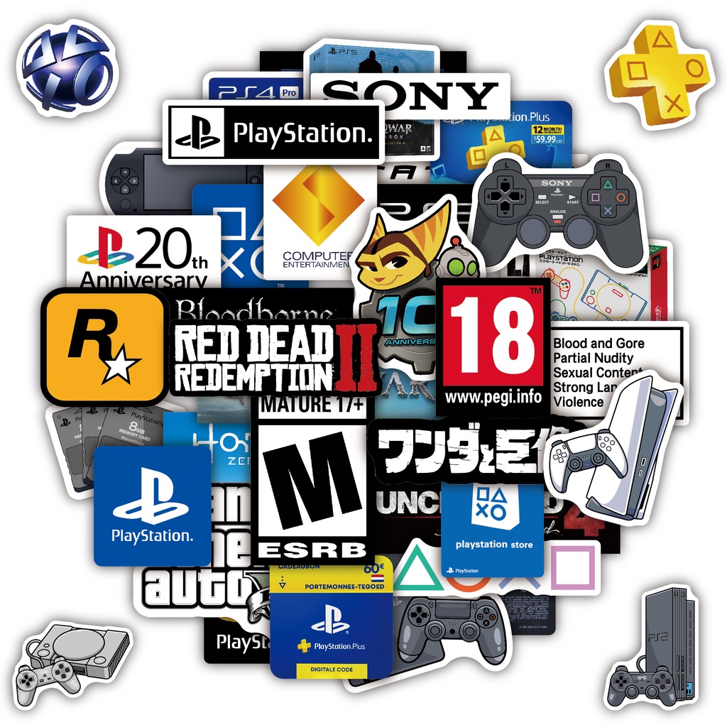 40 pcs SONY PlayStation Theme Waterproof PVC Stickers | Shopee Singapore