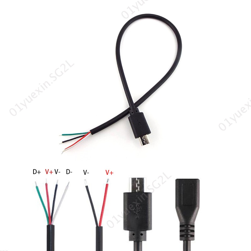 1pc 30cm 4 Pin 2 Pin Male Female Power Data Charge Cable Micro USB 2.0 ...