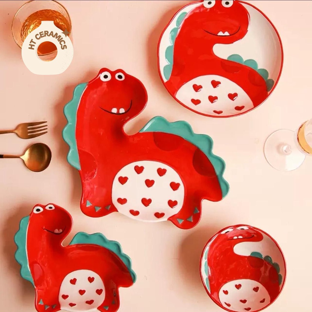 Lovely Red Dragon Frame Dishes (Set Of 6 Piece) | Shopee Singapore