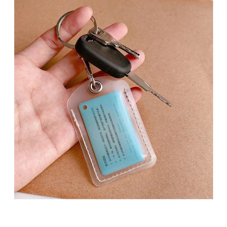 Transparent Bus Card Holder with Key Ring Convenient ID Card IC Card ...