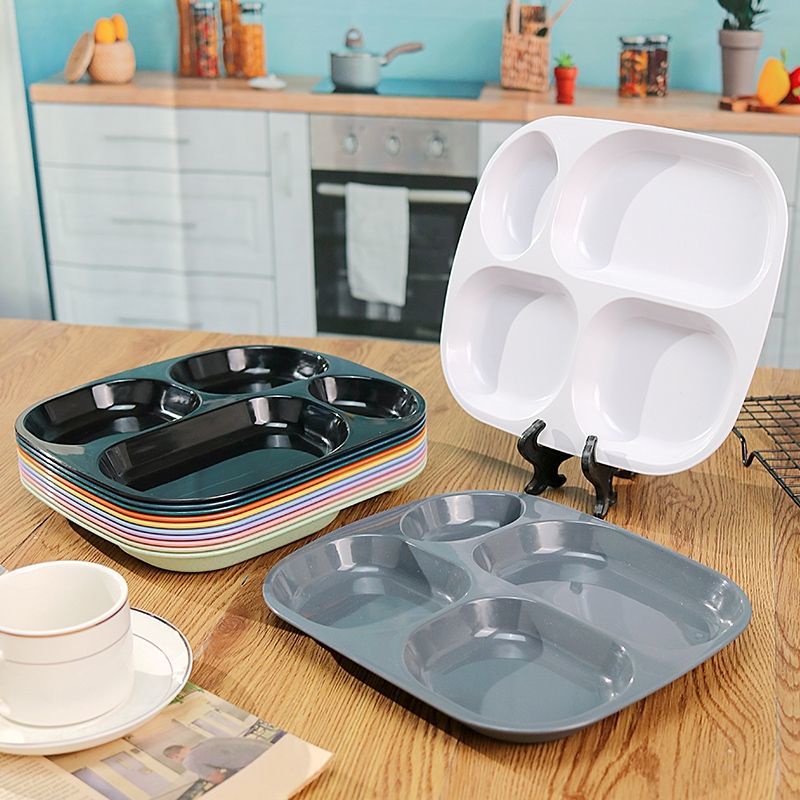 New Split Plate Food Grade Four Grid Plate Plate Dinner Dividing Plate ...