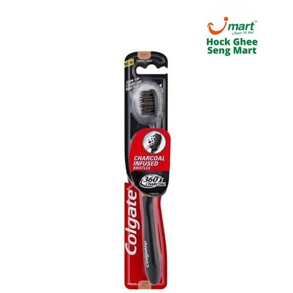 Colgate 360 Charcoal Black Medium Toothbrush | Shopee Singapore