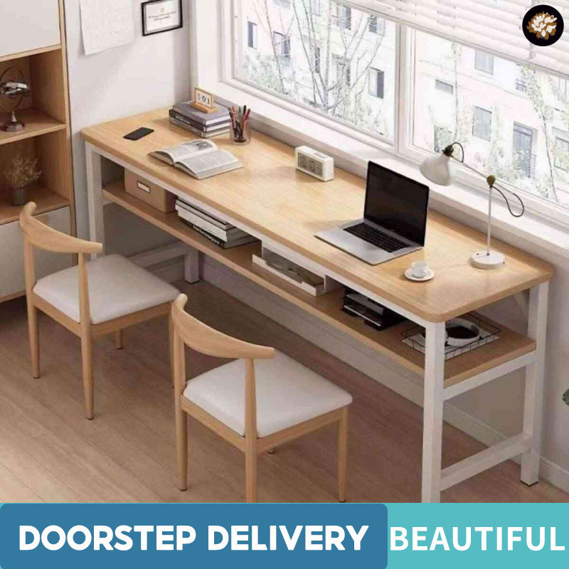 CAQ Study Table Double Desk, Student Home Computer Desk, Desktop Small ...