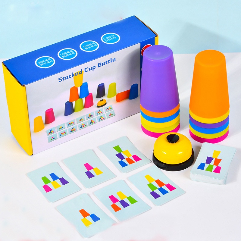Stacking Cups Games Kids Early Competition Educational Toy Shape and ...