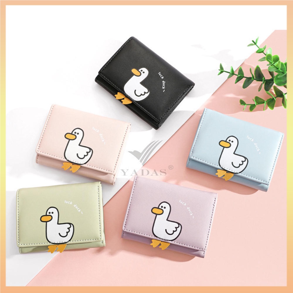 Creative Cartoon Luck Duck Design Women's Wallet PU Leather Bank Card ...