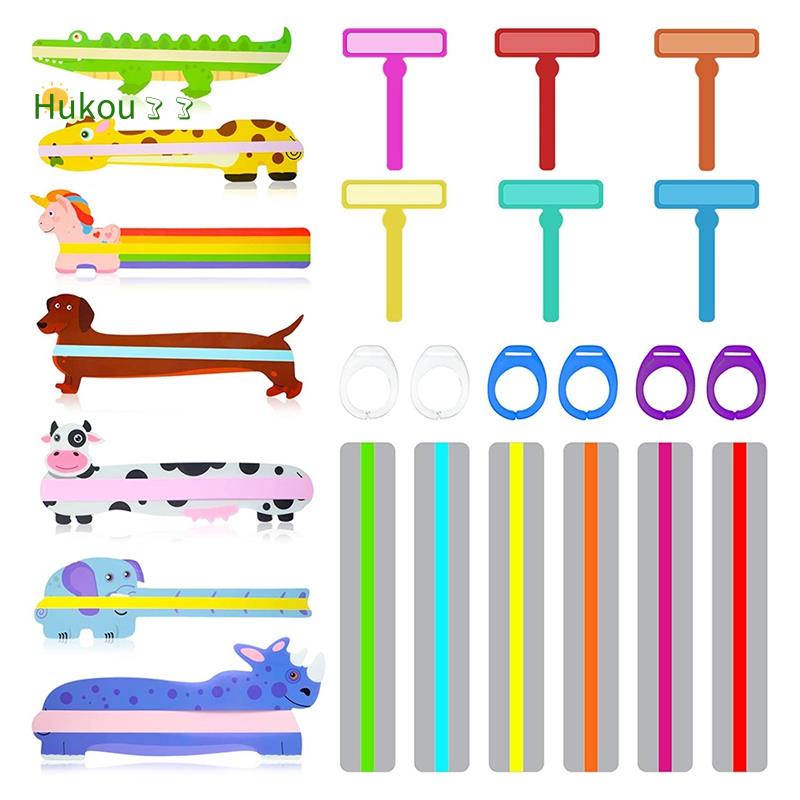 25 Pieces Dyslexia Reading Strips Reading Guide Strips for Kids Animal ...