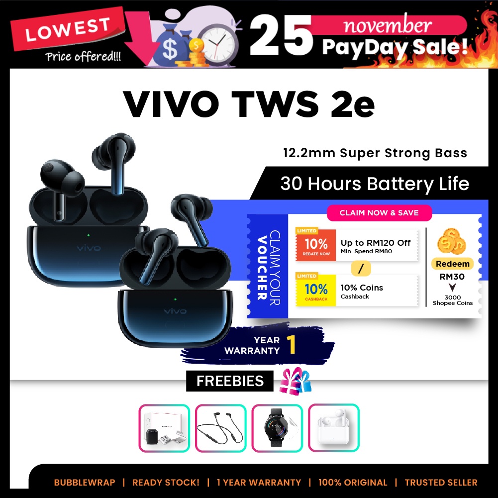 Vivo TWS 2e / TWS 2 ANC / TWS Air Earbuds - Vivo | Shopee Singapore