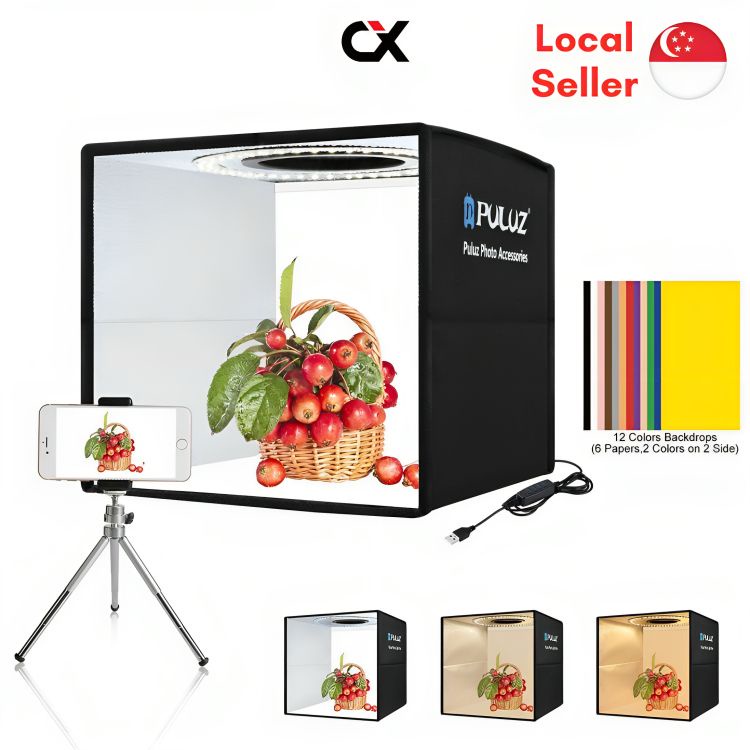 (SG) 25CM 30CM 40CM Portable LED Photo Studio Box Foldable Product ...