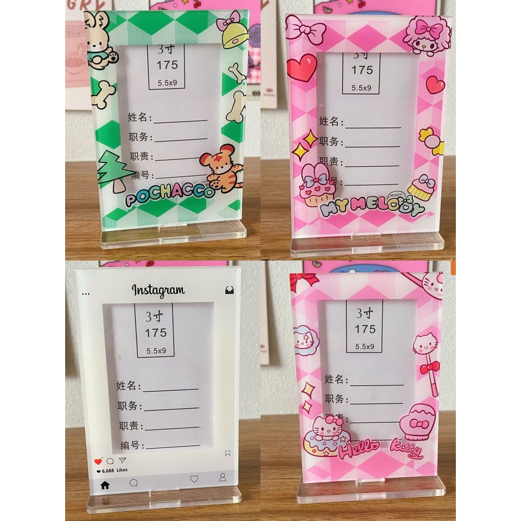 Kpop Sanrio Melody Pochacco Acrylic Photo Frame Cinnamoroll Kuromi ...