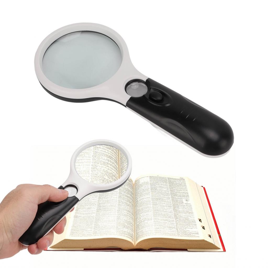 Moonbase Lighted Magnifying Glass Acrylic High Power Lens Double ...