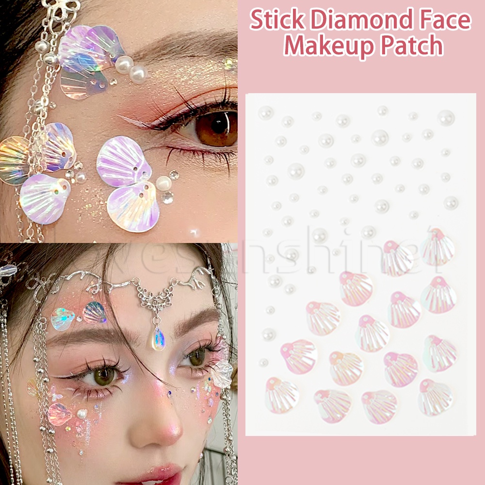 Face Glitter Tattoo Stickers / Shell Fish Scale Face Sticker / 3D ...