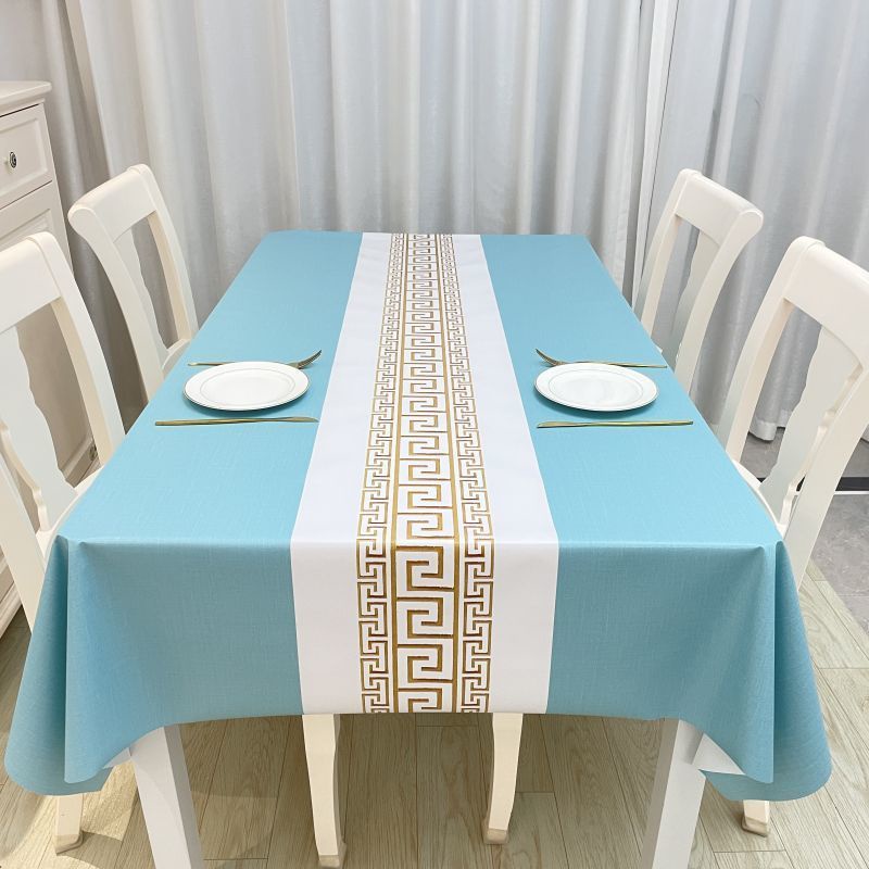 PVC tablecloth waterproof anti-scald table mat non-slip wearable table ...