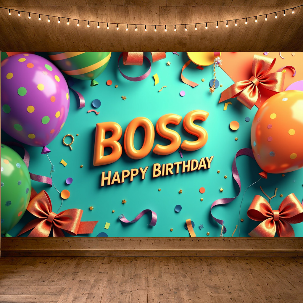 Birthday Boss Party Banner Backdrop Decoration for Celebration Office ...