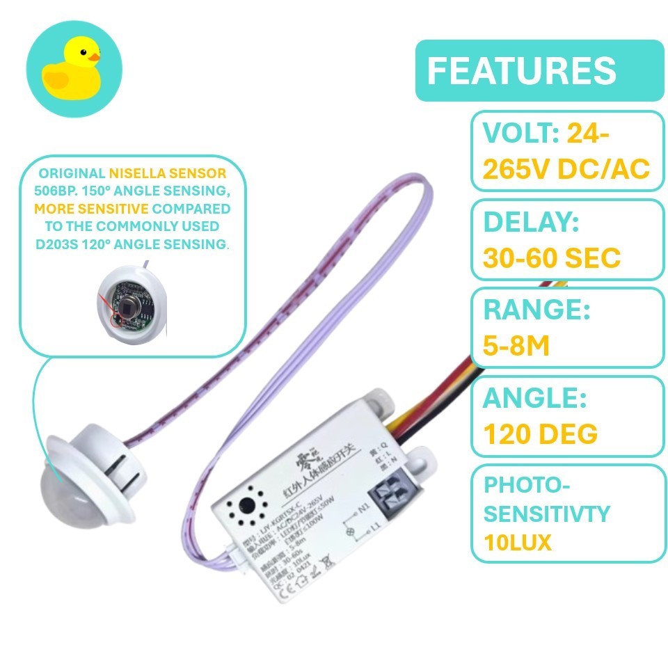 AC PIR Radar Infrared Human Motion Detection Sensor 7A Switch For Smart ...