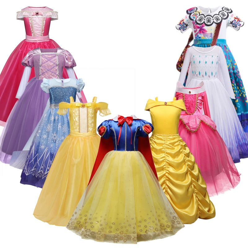 NNJXD Fancy Girls Princess Cosplay Dress Snow White Princess Rapunzel ...
