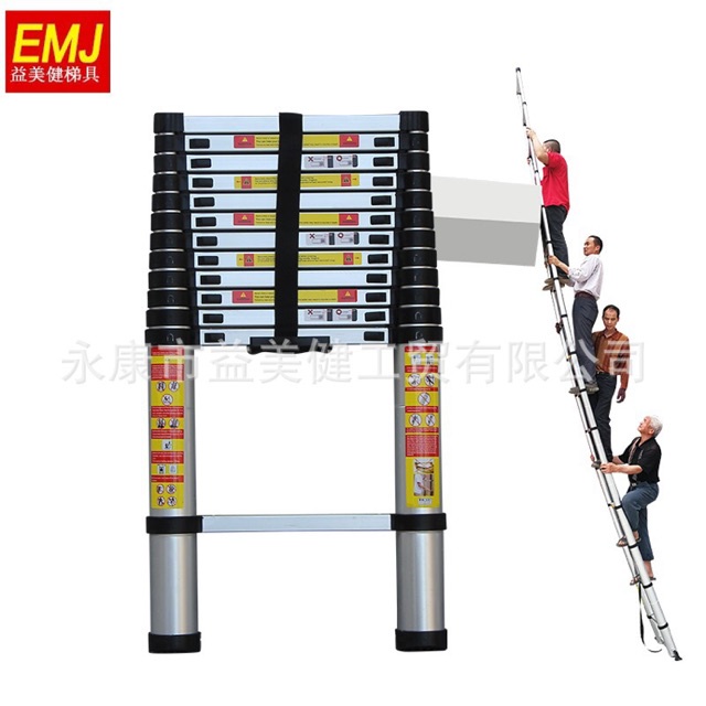 EMJ EURO SINGLE Steps Premium Extendable Foldable Aluminium Telescopic ...