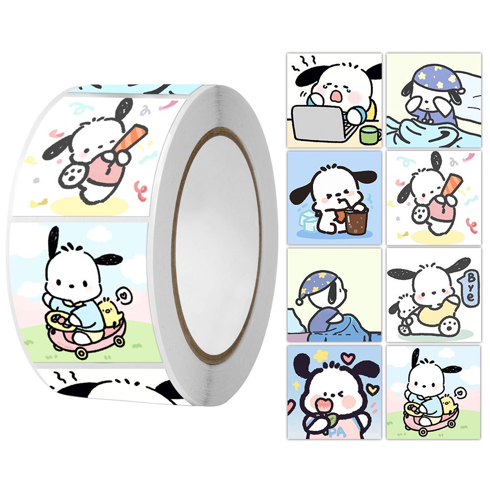 500PCS Sanrio Pochacco Round Sealing Stickers For Helmet Bicycle Hand ...