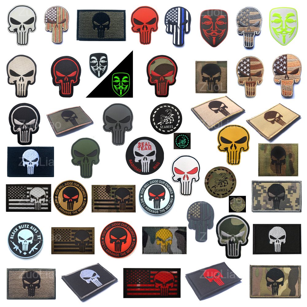 Ir Reflective Velcro Armband Outdoor 3D PVC Punisher Epaulet Backpack ...