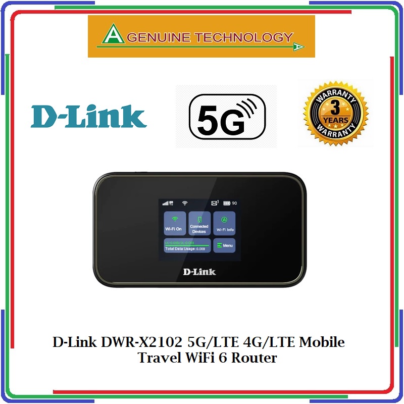 D-Link DWR-X2102 5G/LTE 4G/LTE Mobile Travel WiFi 6 Router/5G NR MIFI ...