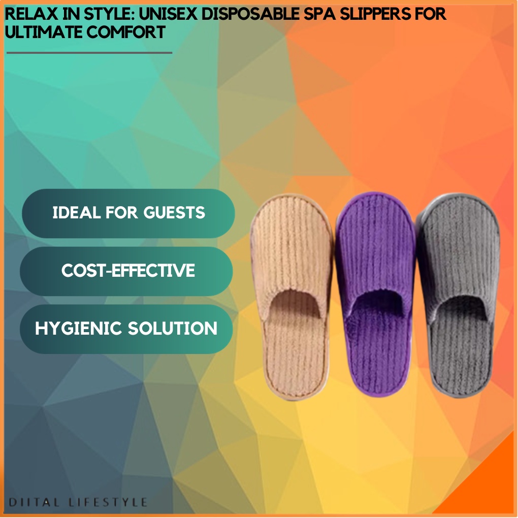 1 Pairs Unisex Disposable Slippers For Guest Men Women Hotel Slippers ...
