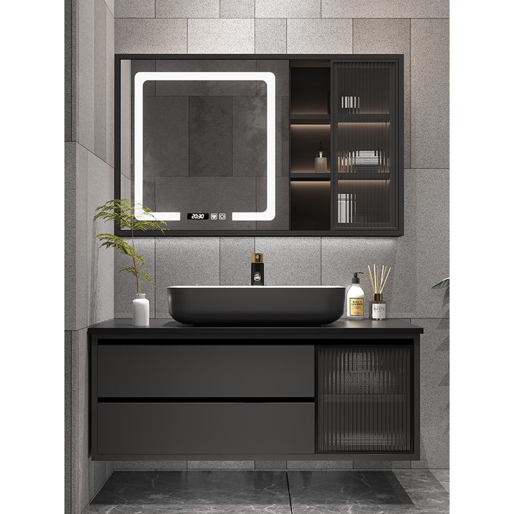 Vanity cabinet Slate Countertop Basin Toilet Hand Wash Face Wash Basin ...