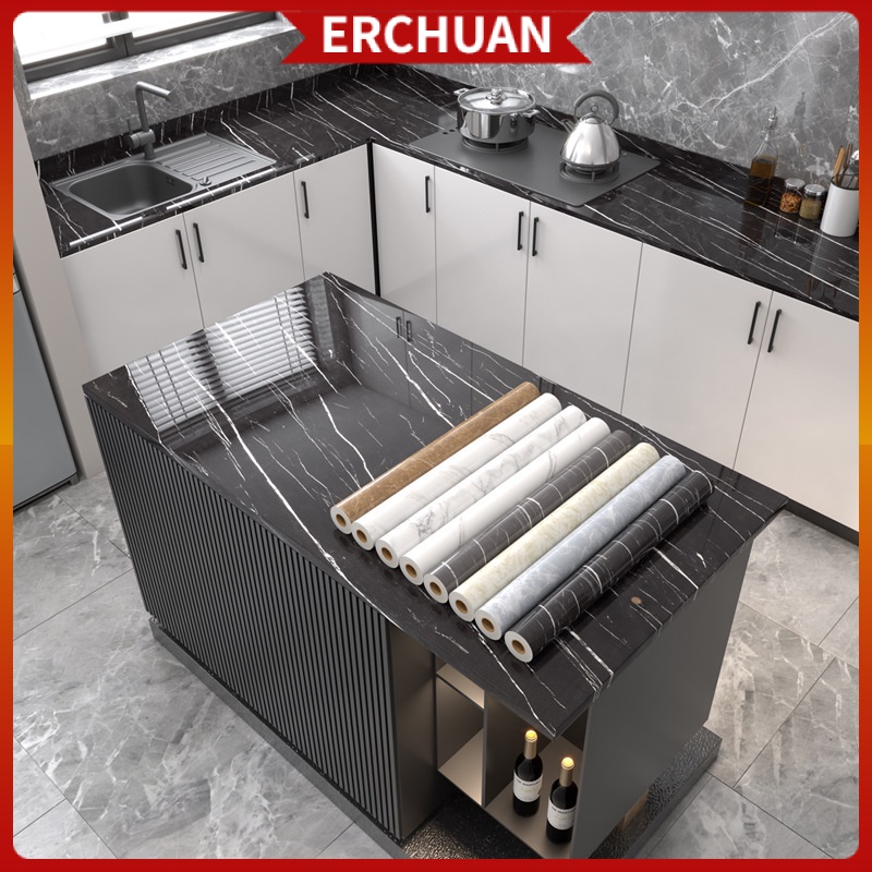 【Ready Stock 】Marble Wallpaper Kitchen Waterproof Self Adhesive Wall ...