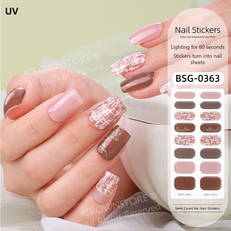 2024 Latest Trending Gel Uv Nail Stickers Manicure Nail Sticker EASY ...