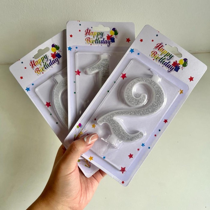 LILIN Jumbo numbers glitter candle 13cm large birthday numbers candle ...
