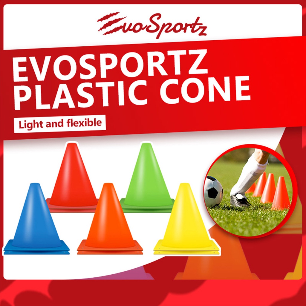 EvoSportz Plastic Cone | Soccer Skating Training Agility Sports Cones ...