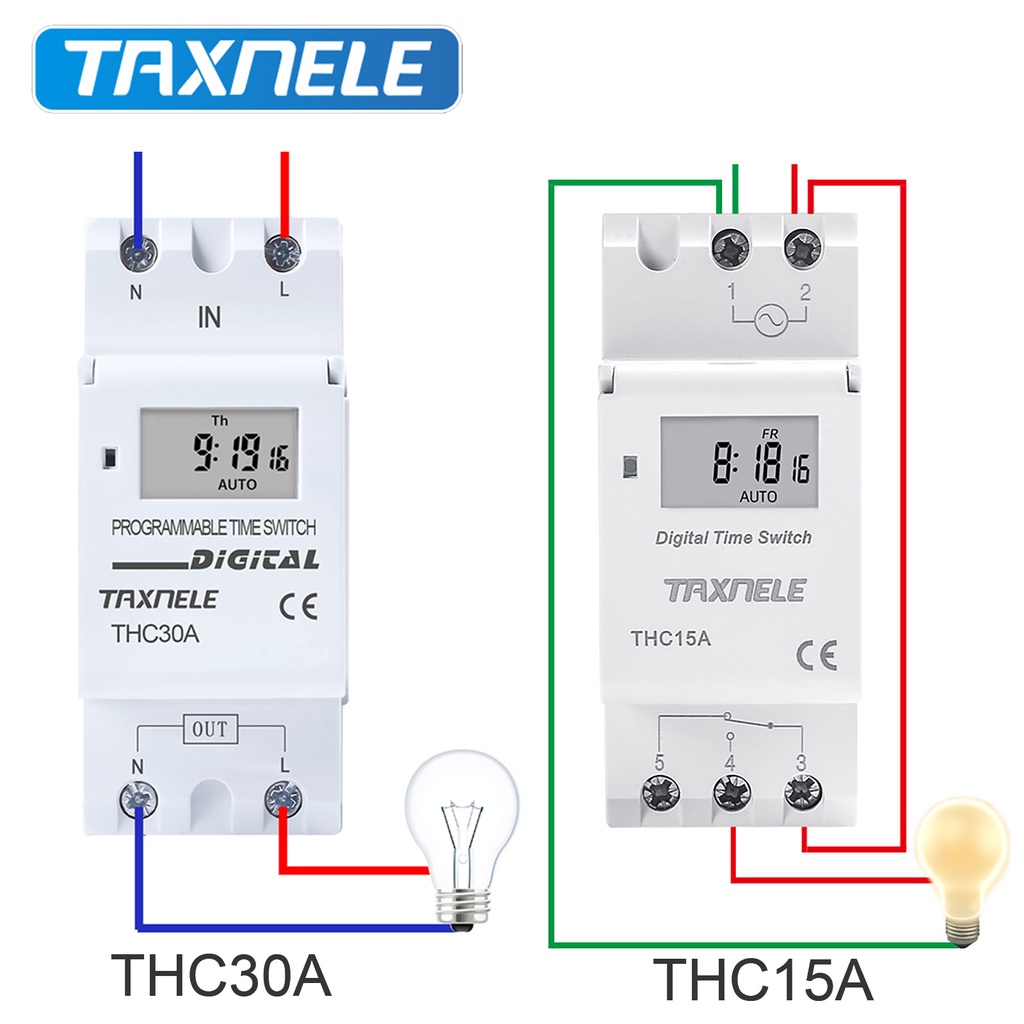 TAXNELE Weekly 7 Days Programmable Din Rail Digital TIME SWITCH Relay ...
