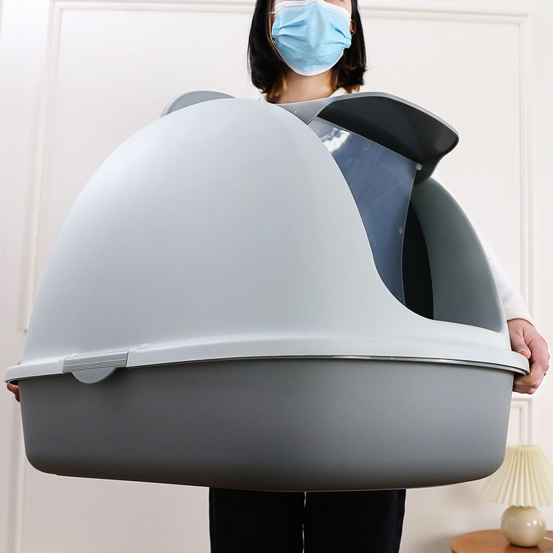 Litter Box Fully Enclosed Splash-Proof Maine Fat Cat Toilet Extra Large ...