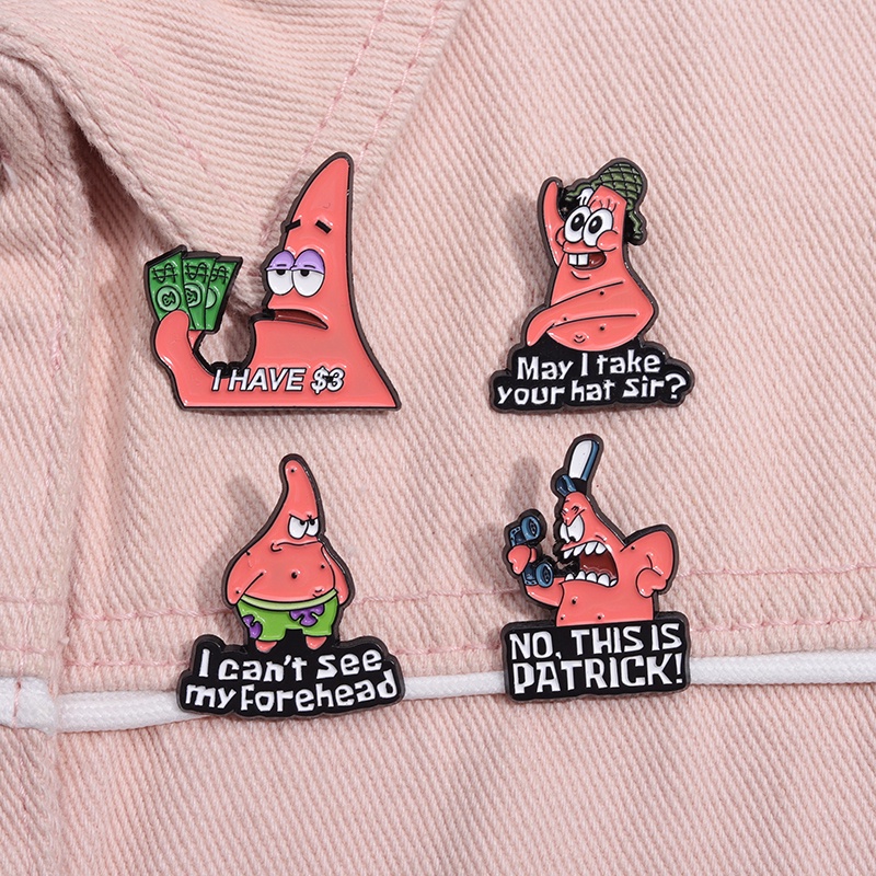 Cartoon Patrick Star Enamel Pin Brooch NoThis Is Patrick Brooch Lapel ...