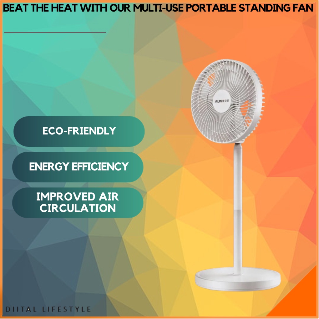 USB Folding Portable Fan Cooling Wireless Air Conditioner Table Floor ...