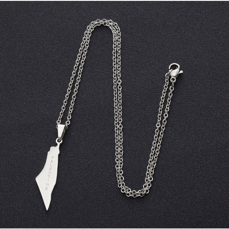 Palestine Flag Map Necklace In Silver Gold Plated Chain | Shopee Singapore