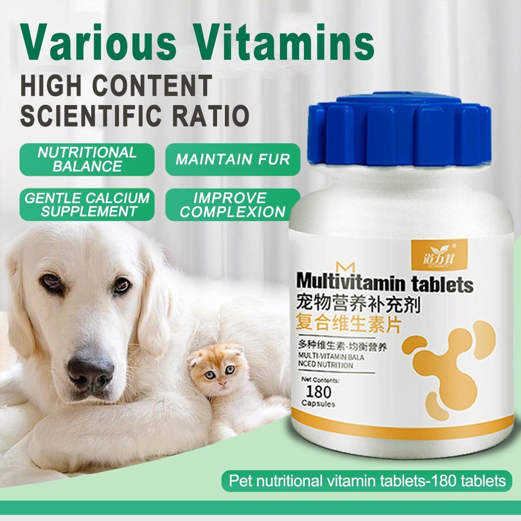 Calcium tablets for dogs and cats, multivitamins, nourishing fur ...