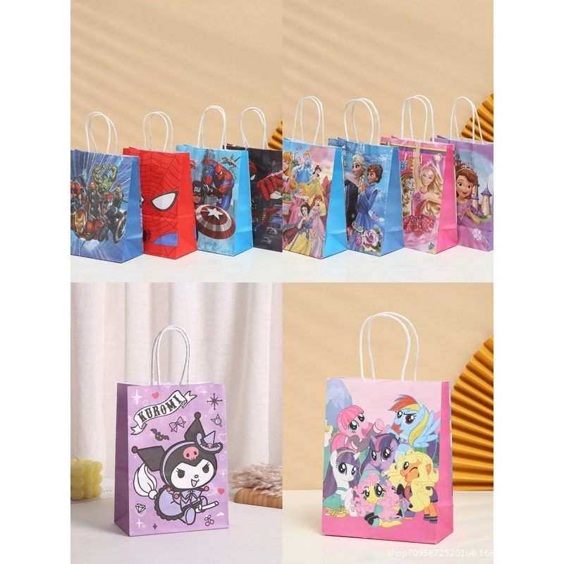 Kids Goodies Bag Goodie Bag Beg paper bag bag beg Kuromi Spiderman pony ...