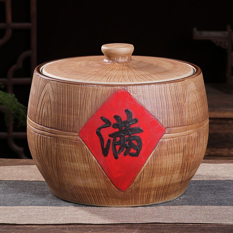 Ceramic Rice Bucket/Rice Container Household Sealed with Lid 5.10kg 0 ...
