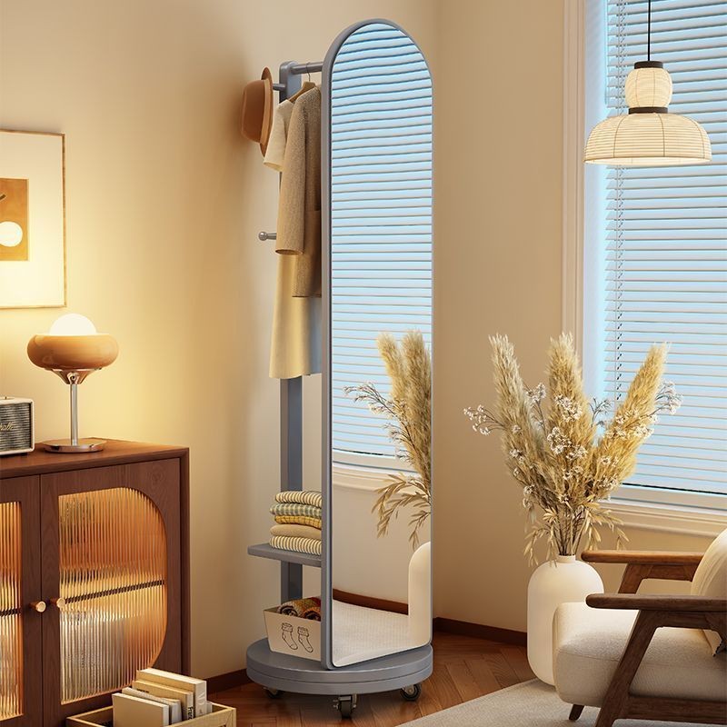 Solid Wood Dressing Mirror Bedroom Floor-standing Home Clothing Rack ...