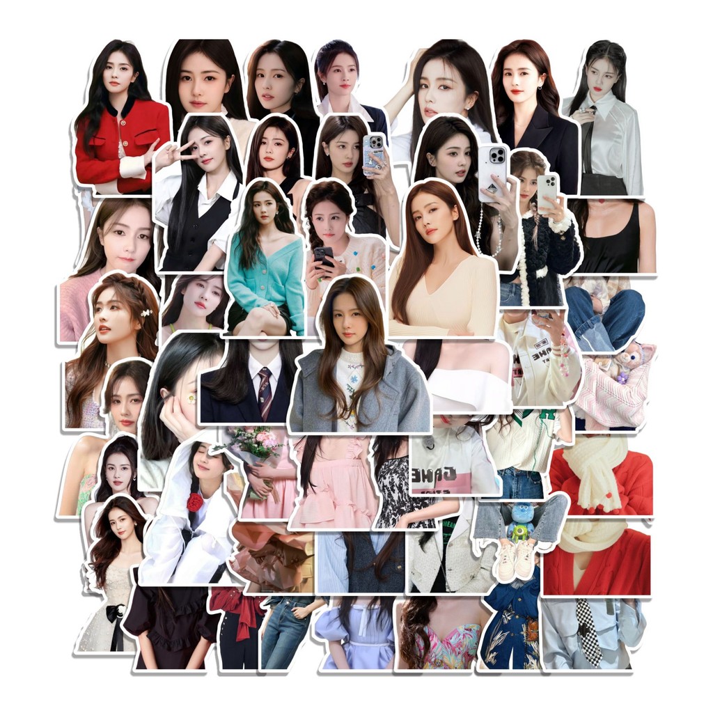 COD 50 Pcs BAI LU Stickers Chinese Actress/Aktris China Drachin Cute ...