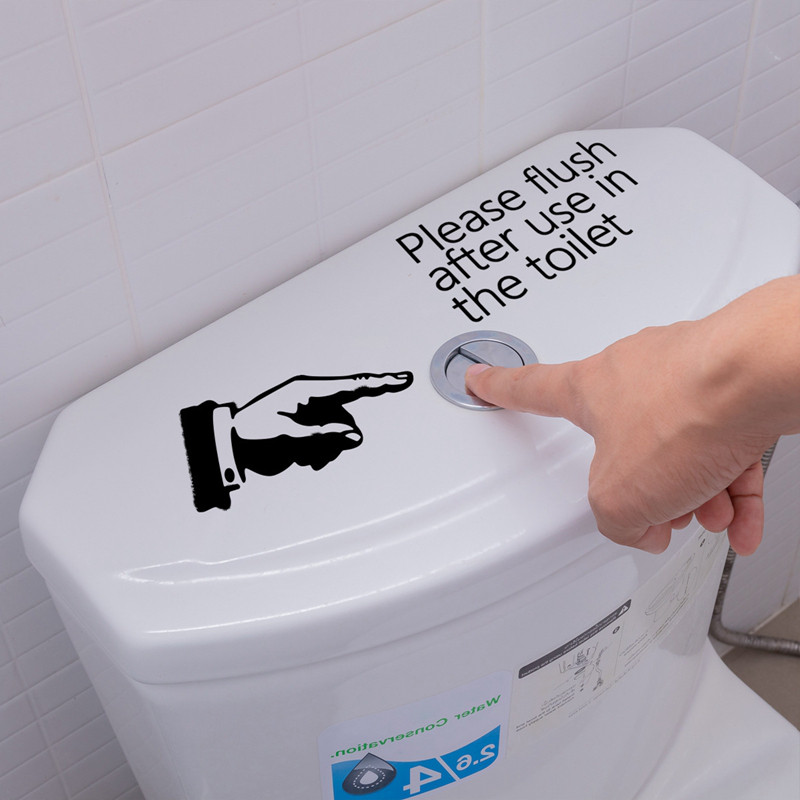 1PC DIY Toilet Sticker Batoom Decor Please Flush After Use In The ...