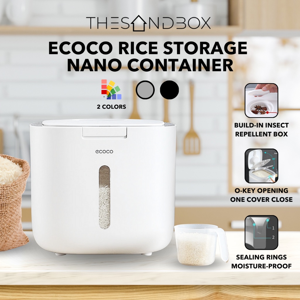 ECOCO Rice Storage Nano Container [ Kitchen Anti Bug Sealed Bucket ...