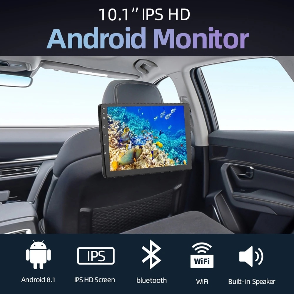 10.1inch IPS Screen Car Headrest Monitor External Display 1080P Android ...
