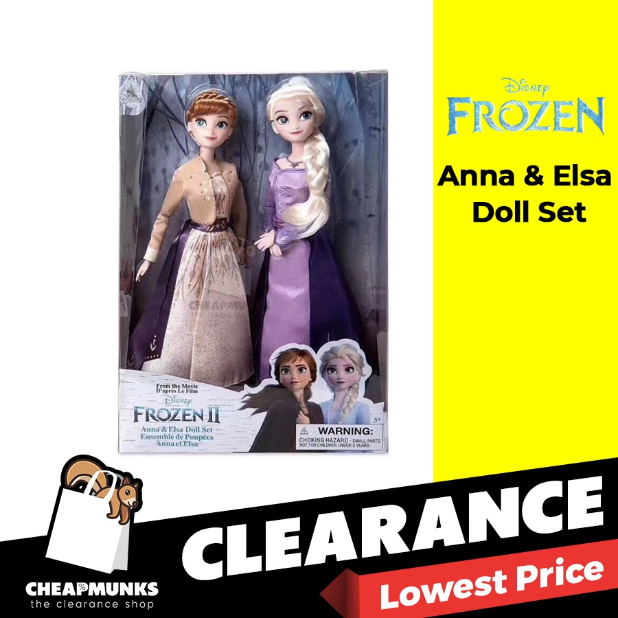DISNEY Exclusive Frozen II Anna and Elsa Doll Set Anak Patung Children ...