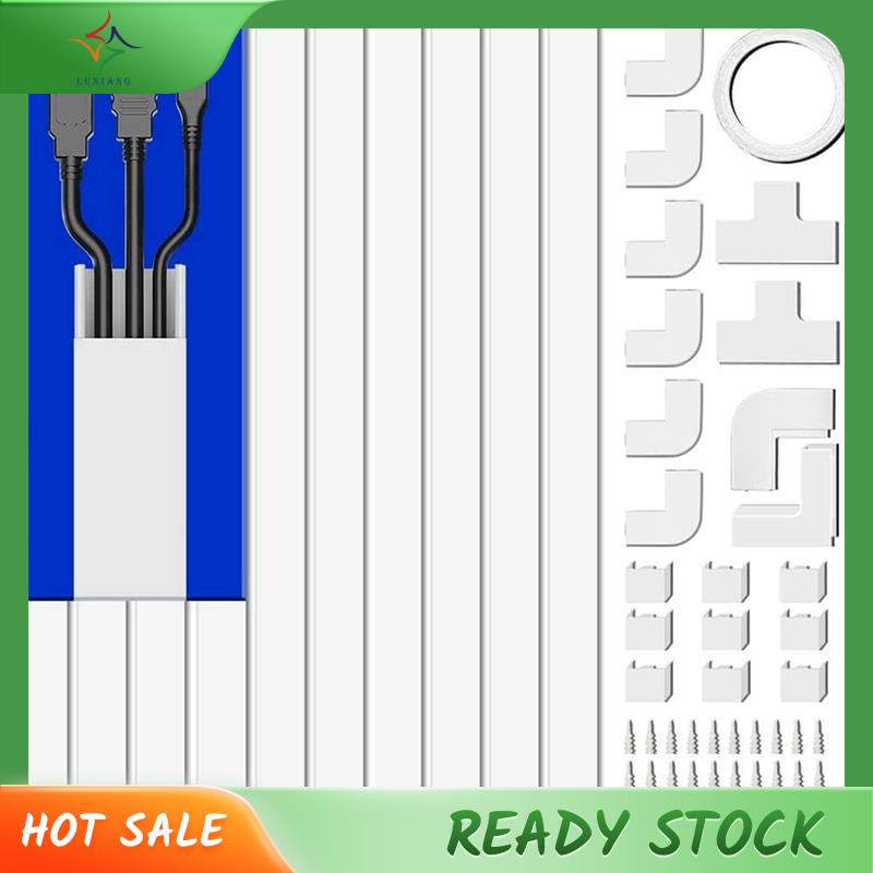 [luxiang] 4M Electrical Cable Trunking White Cable Concealer on Wall ...