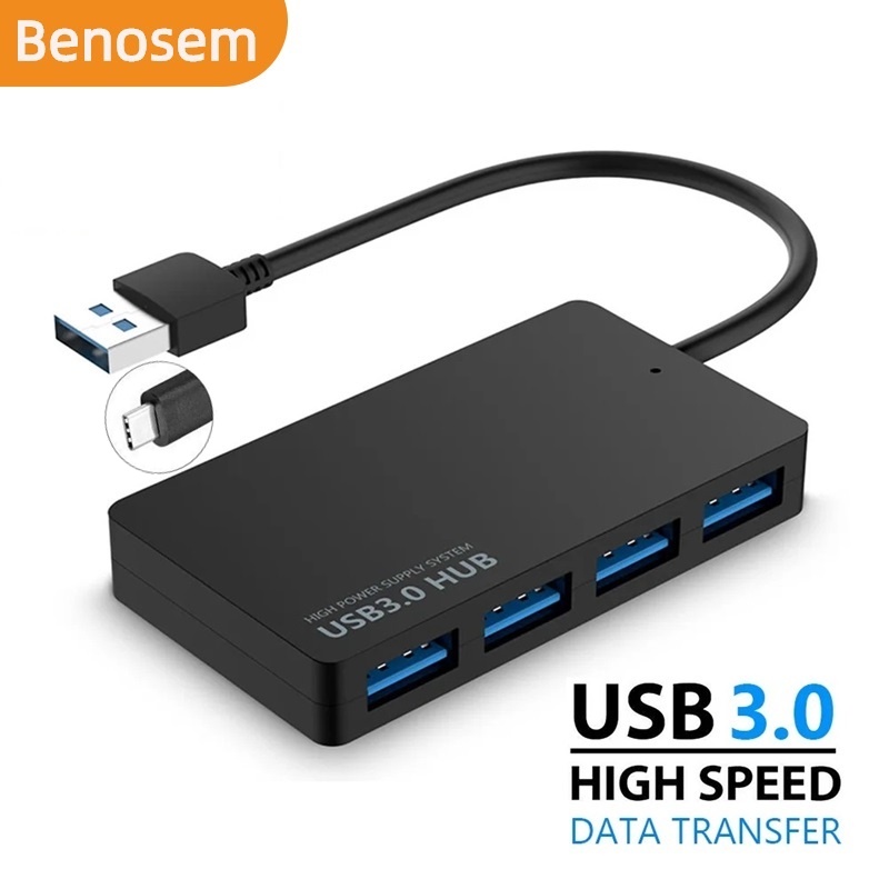BENOSEM 4 Port USB 3.0 Hub Type-C USB Hub High Speed USB Splitter ...