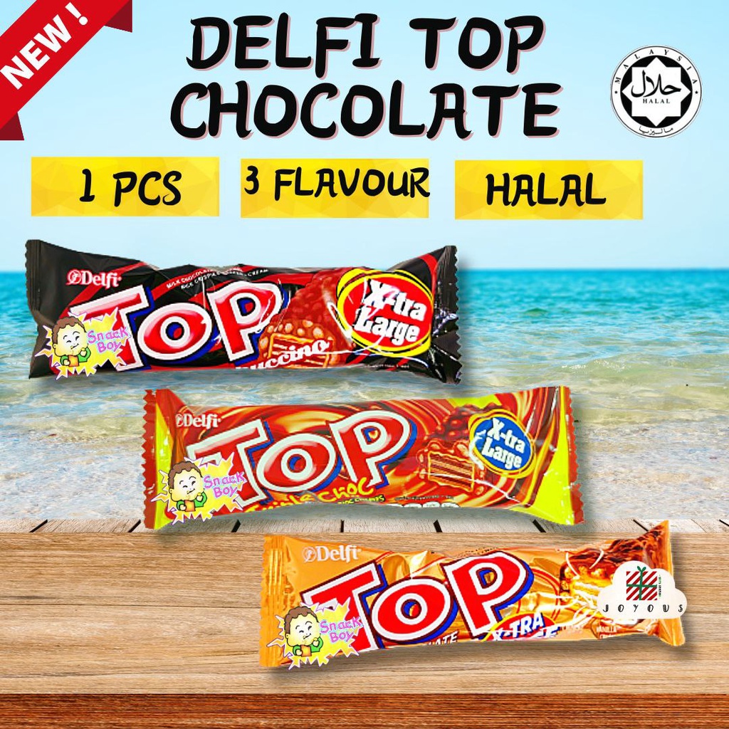1 Pcs Delfi Top Chocolate Wafer Bar X-tra Large 45g (halal) | Shopee ...