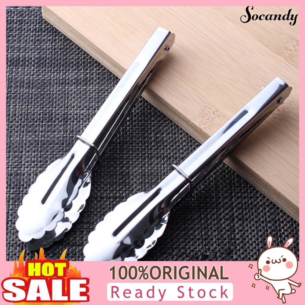 [SINI] Food Tongs Easy Lock Wide Application Stainless Long Handle ...